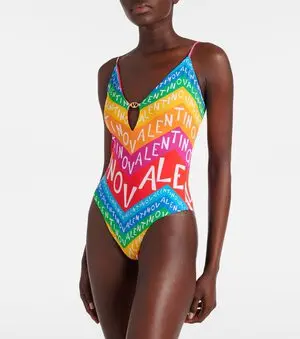 Valentino Garavani Logo Swimsuit - Multicoloured