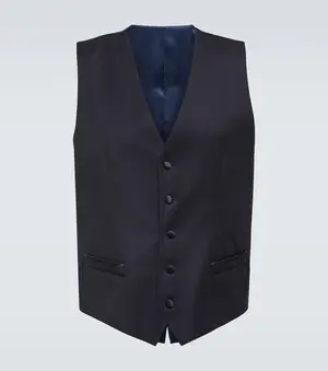 Dolce & Gabbana Wool And Silk-blend Vest - Blue