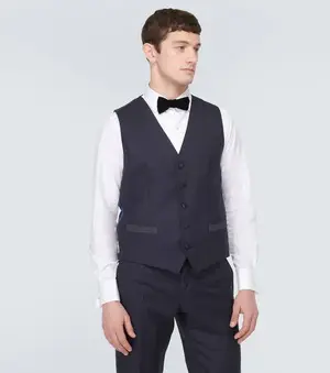Dolce & Gabbana Wool And Silk-blend Vest - Blue