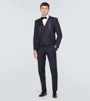 Dolce & Gabbana Wool And Silk-blend Vest - Blue