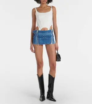 DION LEE Toolbelt Denim Miniskirt