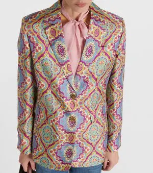 Etro Printed Silk Blazer