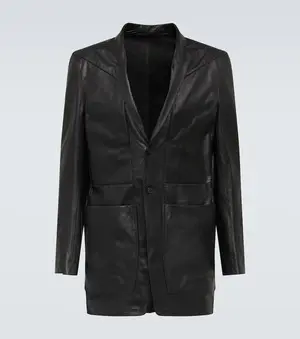 Rick Owens Lido Single-breasted Leather Blazer