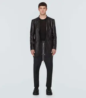 Rick Owens Lido Single-breasted Leather Blazer