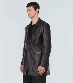 Rick Owens Lido Single-breasted Leather Blazer