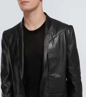 Rick Owens Lido Single-breasted Leather Blazer
