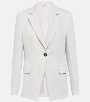 Brunello Cucinelli Cotton And Linen Blazer - White