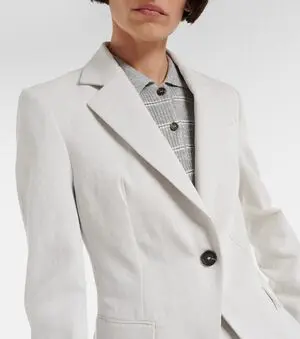Brunello Cucinelli Cotton And Linen Blazer - White