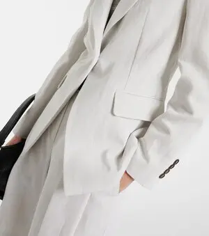 Brunello Cucinelli Cotton And Linen Blazer - White