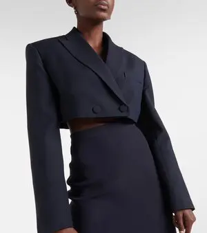 Valentino Garavani Crêpe Couture Cropped Blazer