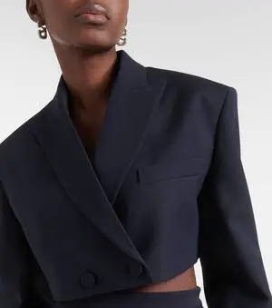 Valentino Garavani Crêpe Couture Cropped Blazer