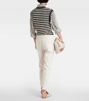 Brunello Cucinelli Pull On Slim Pants - Beige