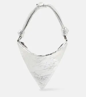 Amina Muaddi Cameron Mini Leather Shoulder Bag - Silver