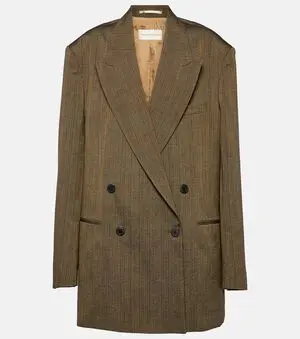 Dries Van Noten Double-breasted Cotton-blend Blazer - Neutrals