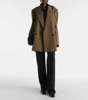 Dries Van Noten Double-breasted Cotton-blend Blazer - Neutrals