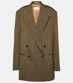 Dries Van Noten Double-breasted Cotton-blend Blazer - Neutrals