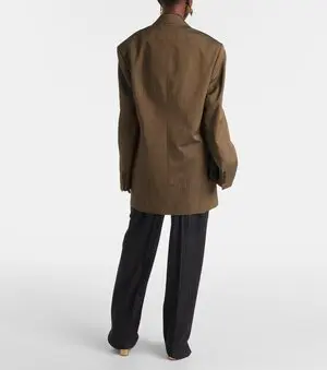 Dries Van Noten Double-breasted Cotton-blend Blazer - Neutrals