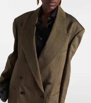 Dries Van Noten Double-breasted Cotton-blend Blazer - Neutrals