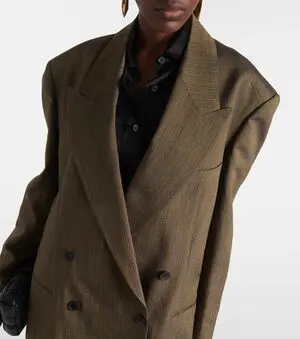 Dries Van Noten Double-breasted Cotton-blend Blazer - Neutrals