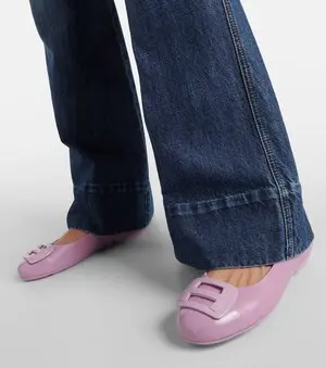 Hogan H661 Leather Ballet Flats - Pink