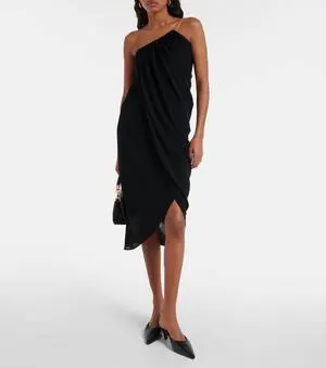 Chloé One-shoulder Virgin Wool Midi Dress