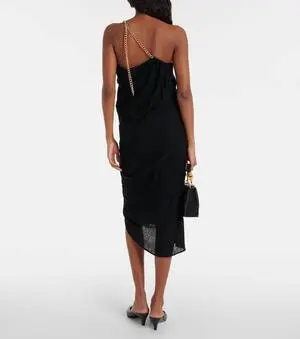 Chloé One-shoulder Virgin Wool Midi Dress
