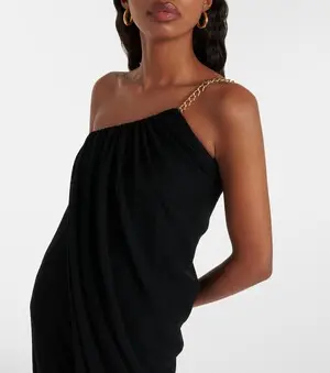 Chloé One-shoulder Virgin Wool Midi Dress