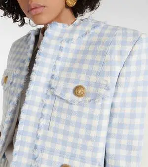 Balmain Checked Cotton-blend Tweed Jacket