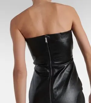 Rick Owens Prong Cutout Coated Denim Gown - Black