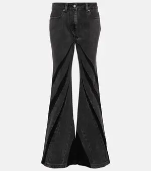 DION LEE Darted Mid-rise Flared Jeans