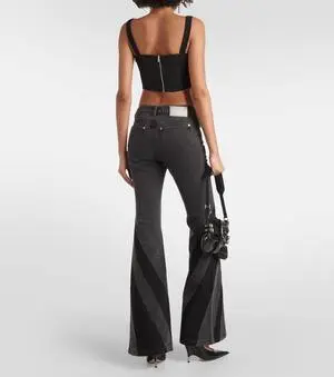 DION LEE Darted Mid-rise Flared Jeans