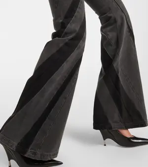 DION LEE Darted Mid-rise Flared Jeans