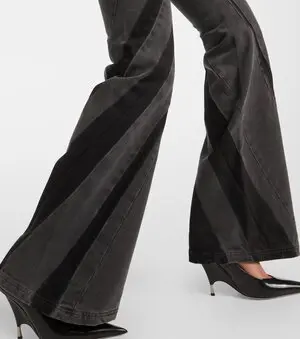 DION LEE Darted Mid-rise Flared Jeans