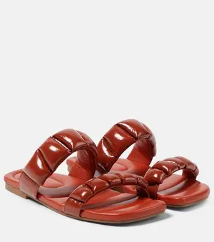 Dries Van Noten Leather Slides - Brown