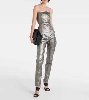 Rick Owens Lido Coated Denim Corset - Grey