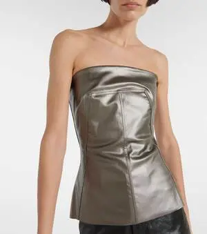 Rick Owens Lido Coated Denim Corset - Grey