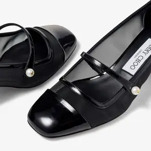 JIMMY CHOO Elisa 45 Patent And Mesh Pumps - Black