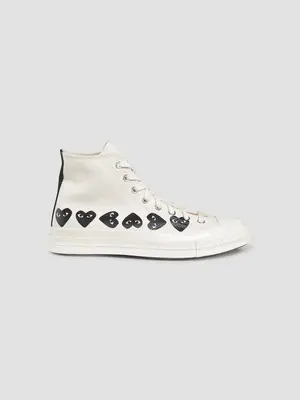 Play Comme Des Garcon Cdg Play X Converse Chuck Taylor All Star Multi-heart High-top Sneakers - Beige
