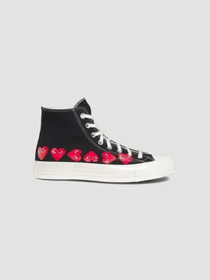 Play Comme Des Garcon Cdg Play X Converse Chuck Taylor All Star Multi-heart High-top Sneakers - Black