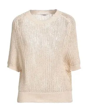Peserico PESERICO Crewneck Lightweight Knit Sweater Beige
