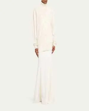 Michael Kors Fishtail Wool Skirt