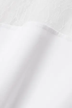INTERIOR The Bobbi Cotton-jersey And Lace Top