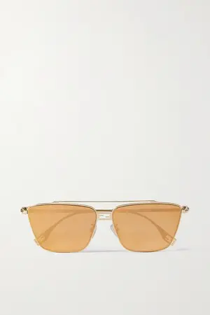 Fendi Baguette Square-frame Sunglasses - Gold
