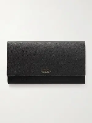 Smythson Marshall Textured-leather Travel Wallet - Black