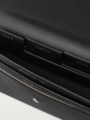Smythson Marshall Textured-leather Travel Wallet - Black
