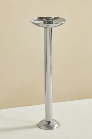 LOUISE ROE Champagne Stainless Steel Candle Holder - Silver