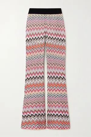 Missoni Metallic Crochet-knit Flared Pants