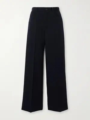 JIL SANDER Wool-gabardine Straight-leg Trousers - Blue