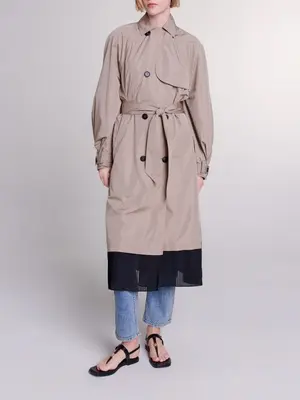 Maje Contrast Trench Coat