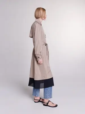 Maje Contrast Trench Coat